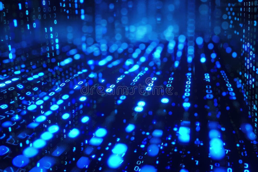 Display of Binary Numbers on Monitor. Visualizing Complex Computations or Algorithms in Action ...