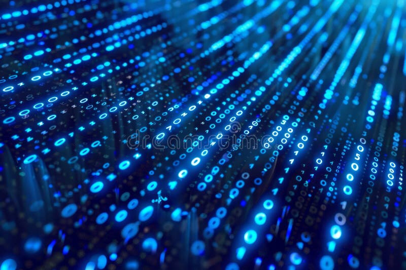 Display Of Binary Numbers On Monitor Visualizing Complex Computations