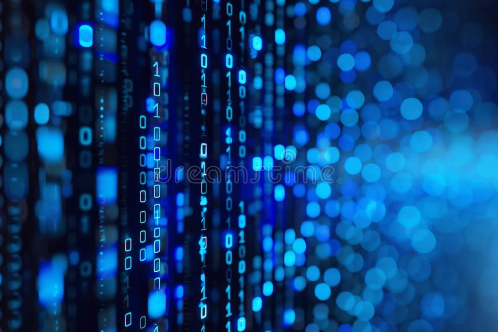 Display of Binary Numbers on Monitor. Visualizing Complex Computations or Algorithms in Action ...