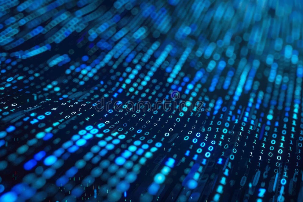 Display of Binary Numbers on Monitor. Visualizing Complex Computations or Algorithms in Action ...