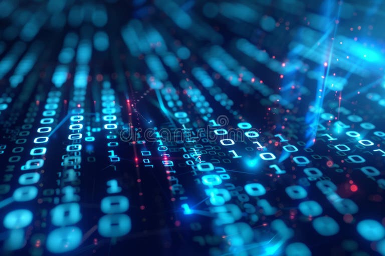 Display of Binary Numbers on Monitor. Visualizing Complex Computations or Algorithms in Action ...