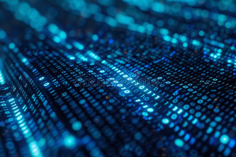 Display Of Binary Numbers On Monitor Visualizing Complex Computations
