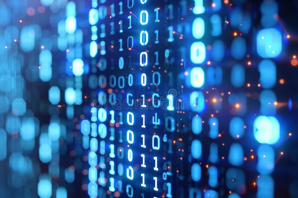Display of Binary Numbers on Monitor. Visualizing Complex Computations or Algorithms in Action ...