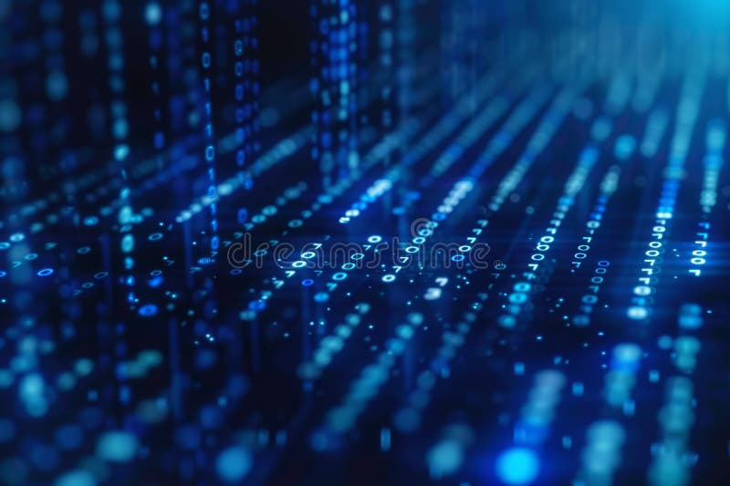 Display Of Binary Numbers On Monitor Visualizing Complex Computations