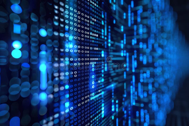 Display Of Binary Numbers On Monitor Visualizing Complex Computations