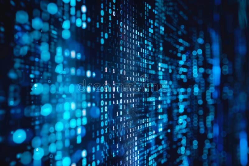 Display Of Binary Numbers On Monitor Visualizing Complex Computations Or Algorithms In Action