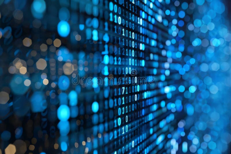 Display Of Binary Numbers On Monitor Visualizing Complex Computations Or Algorithms In Action