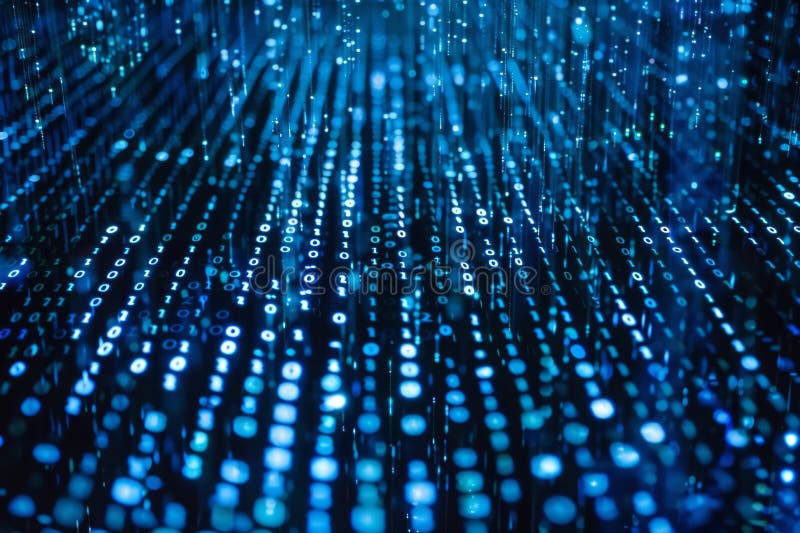 Display Of Binary Numbers On Monitor Visualizing Complex Computations Or Algorithms In Action