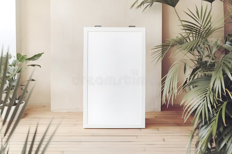 Display Blank Clean Empty White Screen or Signboard Mockup for Offer or ...