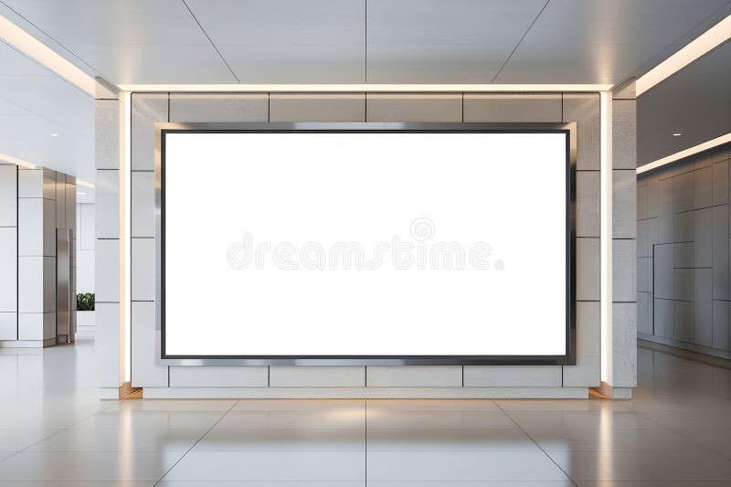 Display Blank Clean Empty White Screen or Signboard Mockup for Offer or ...