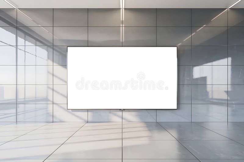 Display Blank Clean Empty White Screen or Signboard Mockup for Offer or ...