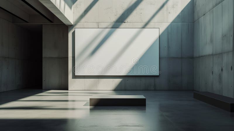 Display Blank Clean Screen or Signboard Mockup. Stock Illustration ...