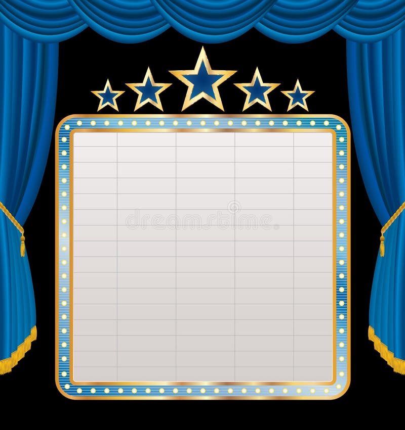 Theater marquee sign stock vector. Illustration of play - 11877416