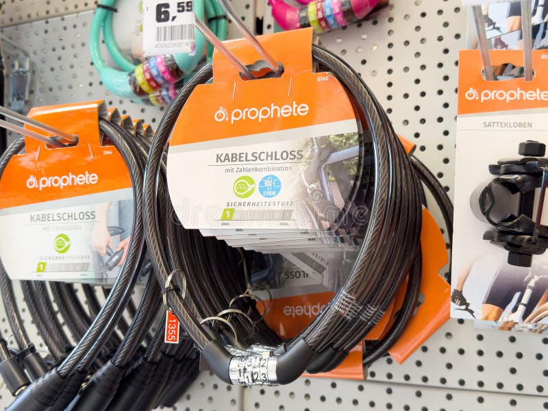 Display of Cable Locks with Security Features in Hardware Store ...