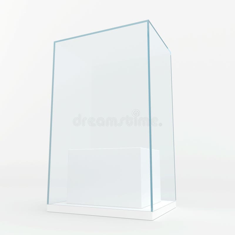 Display Case. 3d Render. Isolated on Gray Background Stock Illustration ...