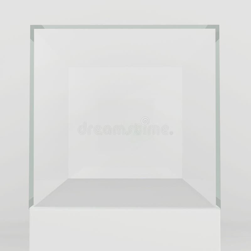 Display Case. 3d Render. Isolated on Gray Stock Illustration ...