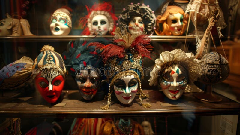 A Display Case Featuring Props and Costumes from Current and Past Plays ...