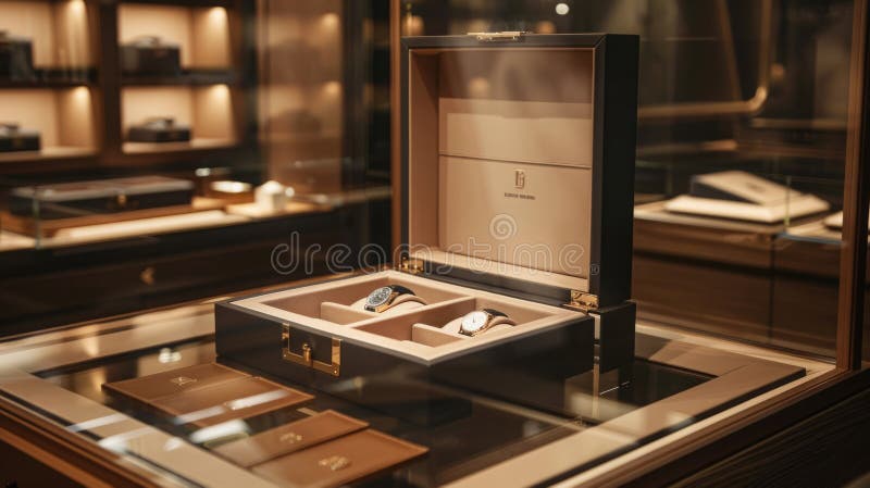 Watch Display Case with Timepiece Stock Image - Image of luxury ...