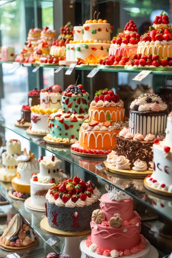 A Display Case Filled with Lots of Different Types of Cakes. Generative ...