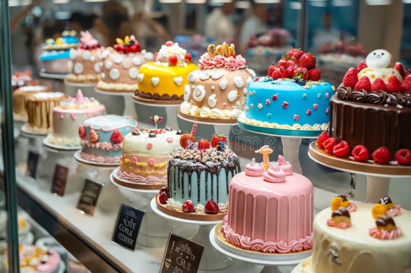 A Display Case Filled with Lots of Different Types of Cakes. Generative ...