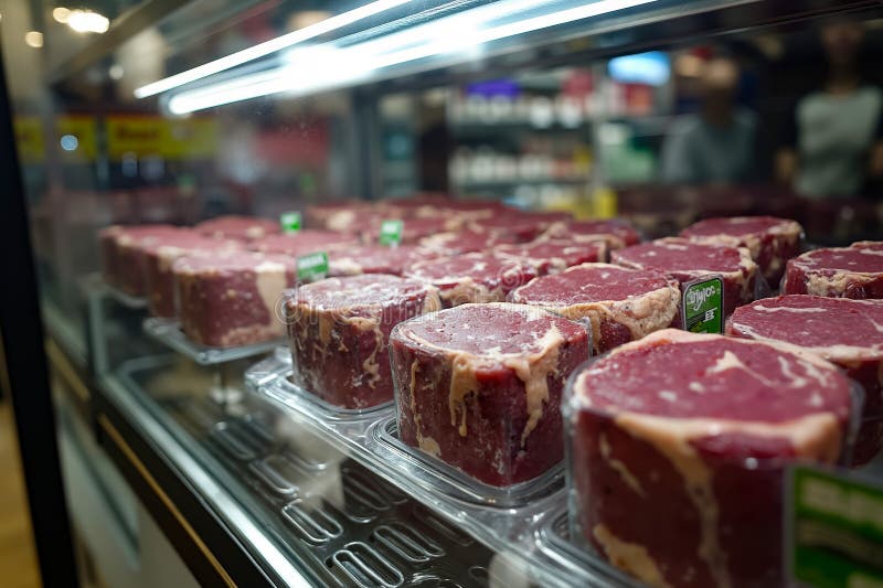 A Display Case Filled with Lots of Different Types of Meat Stock Image ...
