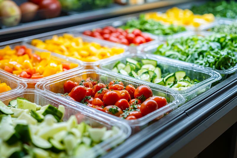 A Display Case Filled with Lots of Different Types of Vegetables Stock ...