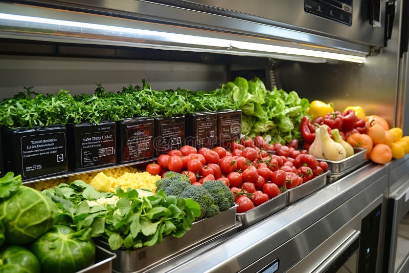 A Display Case Filled with Lots of Different Types of Vegetables Stock ...
