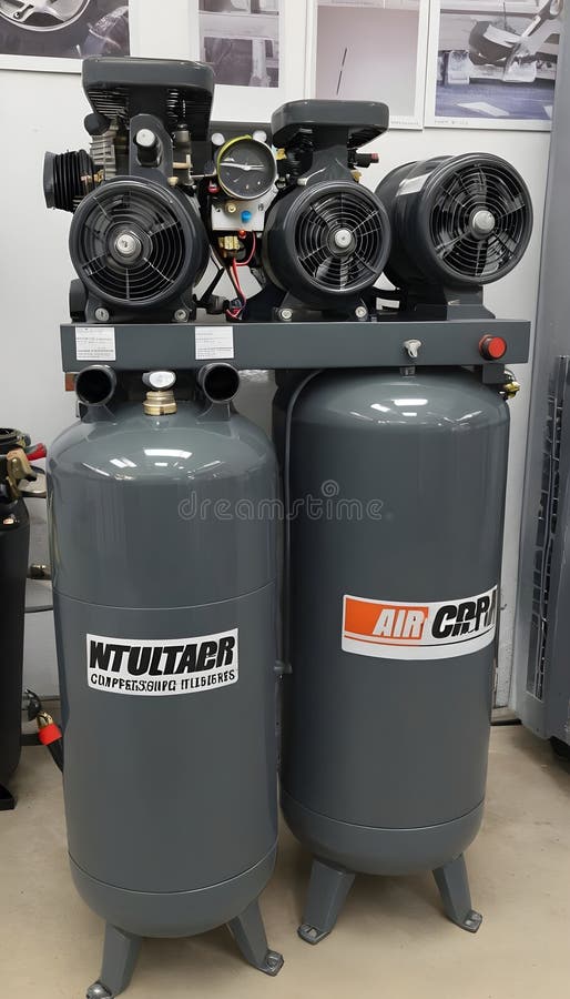 Display Case of Newly Purchased Air Compressors Stock Illustration ...