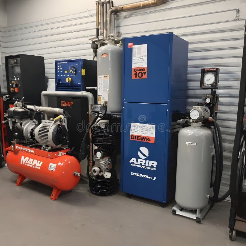Display Case of Newly Purchased Air Compressors Stock Illustration ...