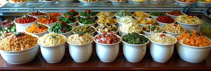 Display Case Showcasing Various Types of Food Items in Vibrant Array ...