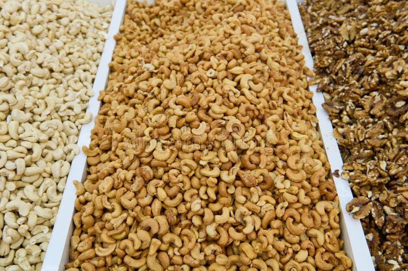 The Display Cases Hold Multiple Assortment of Nuts and Seeds, Stock ...