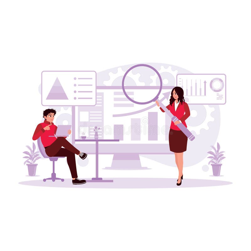 Display Charts and Graphs on a Computer Screen and Analyzed by Two ...