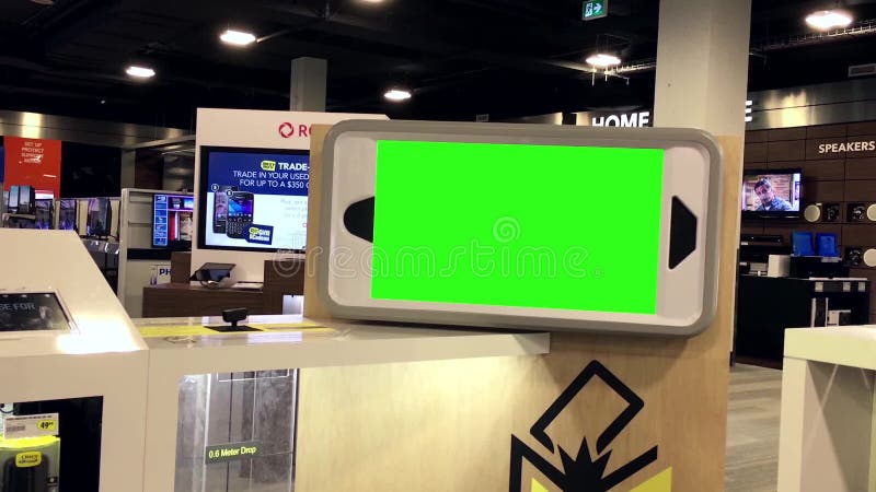 Display Tv with Green Screen Stock Footage - Video of counter, retail ...