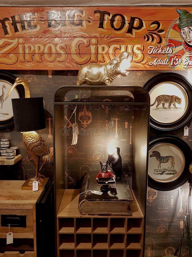 A Display of a Circus Sign and Various Animals. Editorial Stock Image ...