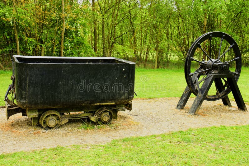 Display of Coal Mining Equipment Stock Image - Image of site, colliery ...