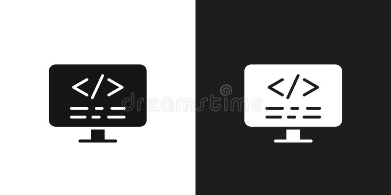 Display Code Icon Logo Set Vector Stock Vector - Illustration of simple ...