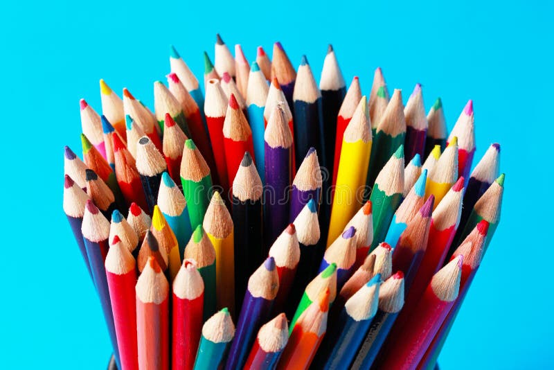 A Display of Colored Pencils Stock Image - Image of education, learn ...
