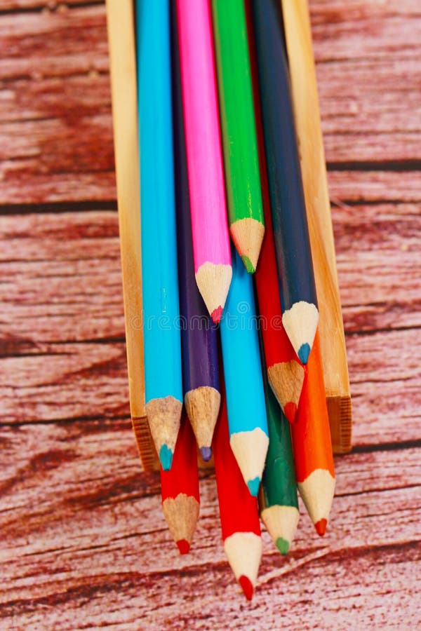 Display of colored pencils stock image. Image of lead - 52276207