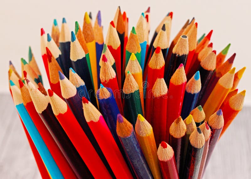 Display of colored pencils stock photo. Image of colorful - 49356868