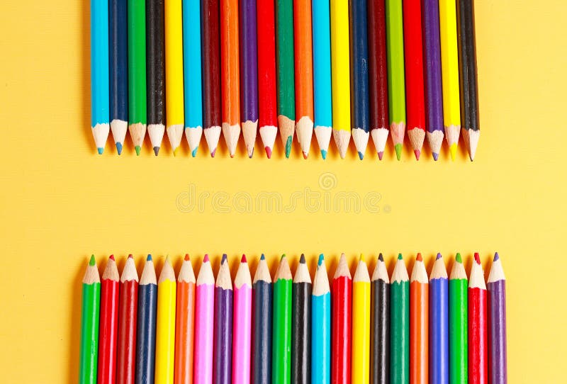 A Display of Colored Pencils Stock Image - Image of education, pencil ...