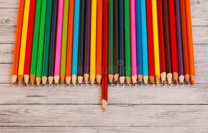 Display of colored pencils stock image. Image of green - 49356811