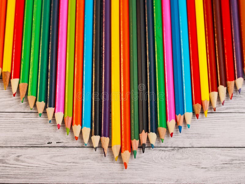 Display of colored pencils stock image. Image of play - 50406217
