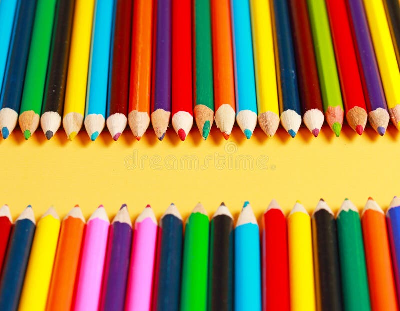 A Display of Colored Pencils Stock Image - Image of group, design: 52280943