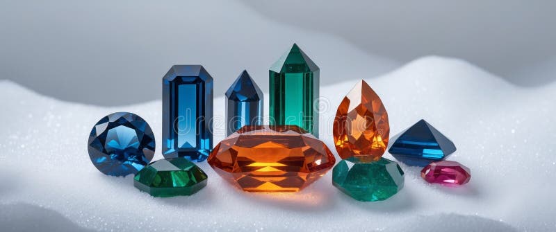 Display Colorful Gemstones and Crystals on a Bright Background for ...