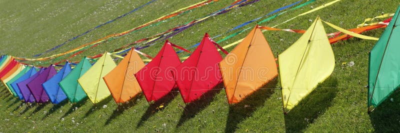 A Display of Colorful Kites Stock Photo - Image of hobby, colorful ...