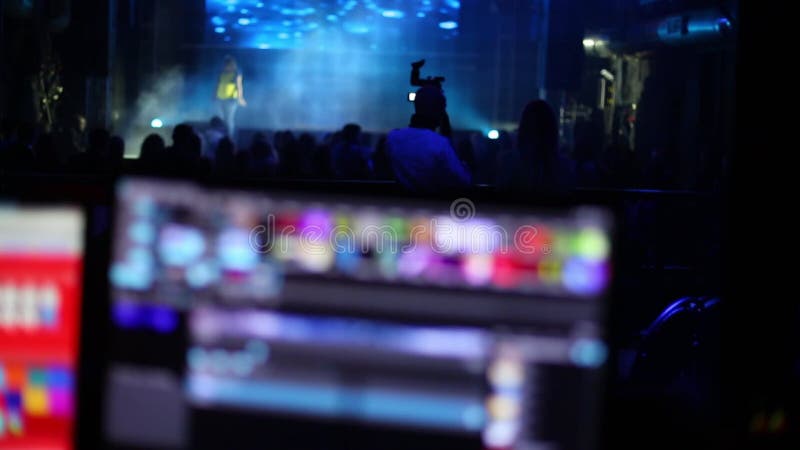 Display of Computer in Night during Show with Stock Video - Video of ...