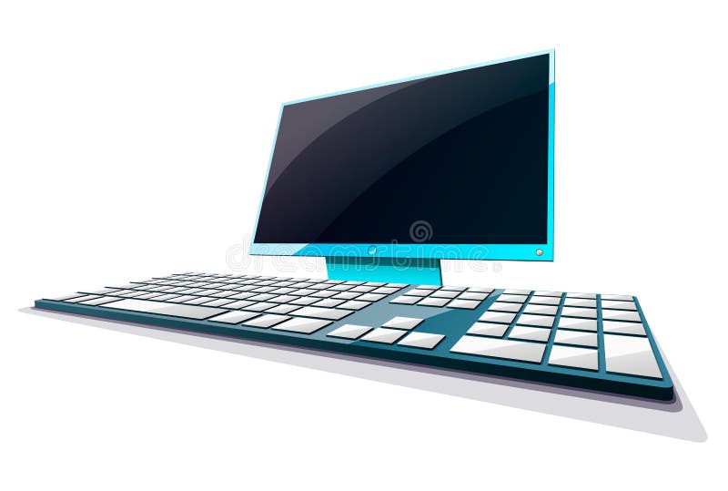 Display Computer Perspective in Vector Stock Vector - Illustration of ...