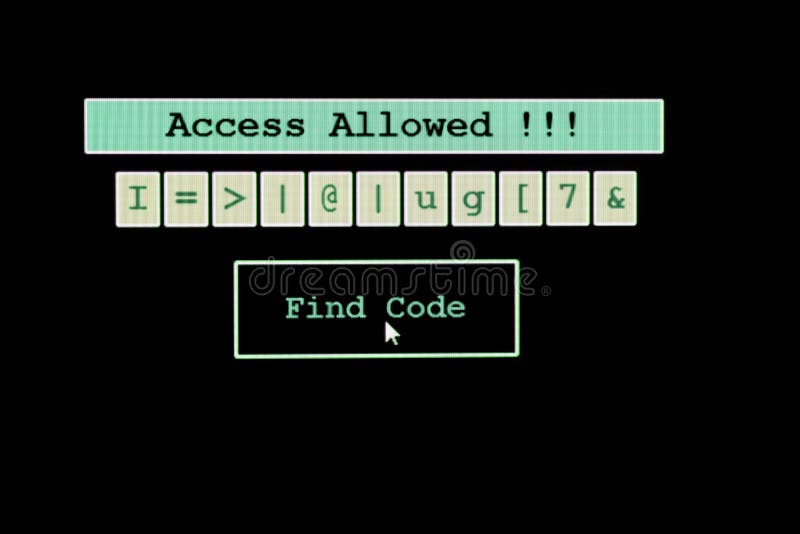 Display of a Computer with Text Access Allowed Stock Illustration ...