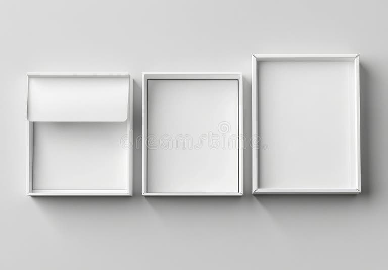 The Display Consists of a Trio of Pristine White Boxes, One with Its ...