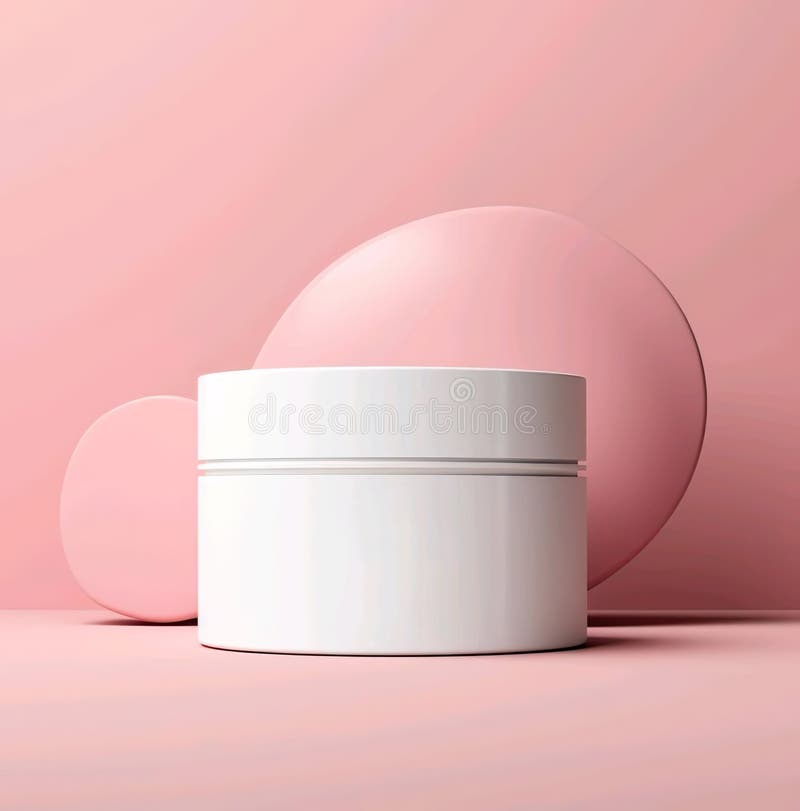 Display of Cream Container with Pink Blackl Stock Illustration ...
